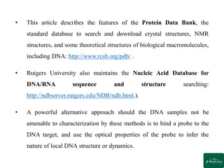 Probing of DNA structured with Nanoparticles | PPT