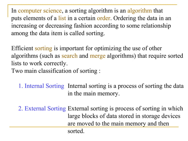 Unit 7 sorting | PPT
