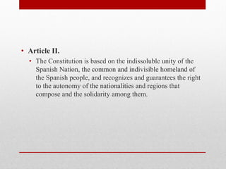 Unit 7. spanish constitution | PPT