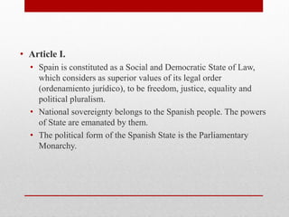 Unit 7. spanish constitution | PPT