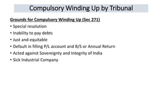 CLSP - Unit 7 - Winding Up of Companies | PPTX