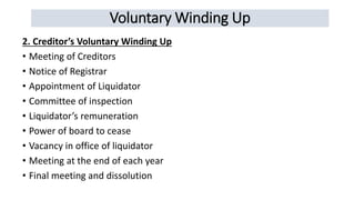 CLSP - Unit 7 - Winding Up of Companies | PPTX