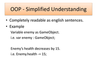 Unit 71 - Object Oriented Design For Computer Games | PPTX | Programming Languages | Computing
