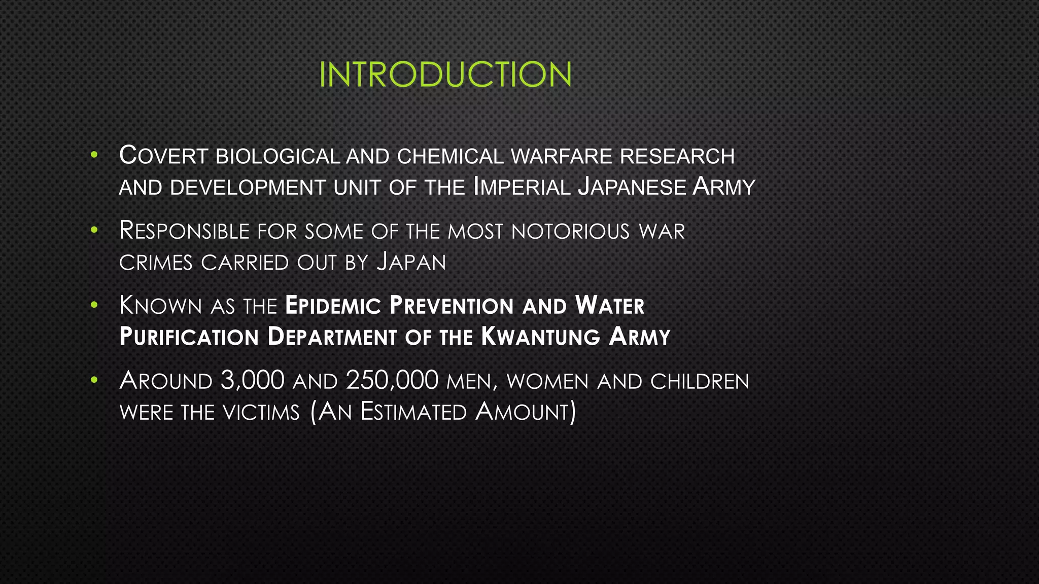 Unit 731 japan | PPTX