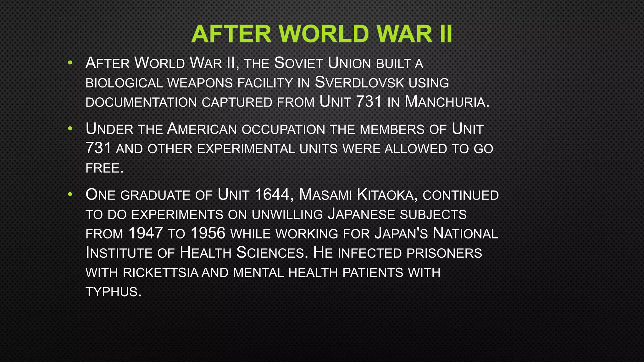 Unit 731 japan | PPTX