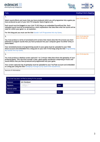 Unit 73 IG3 Assignment Brief | DOCX
