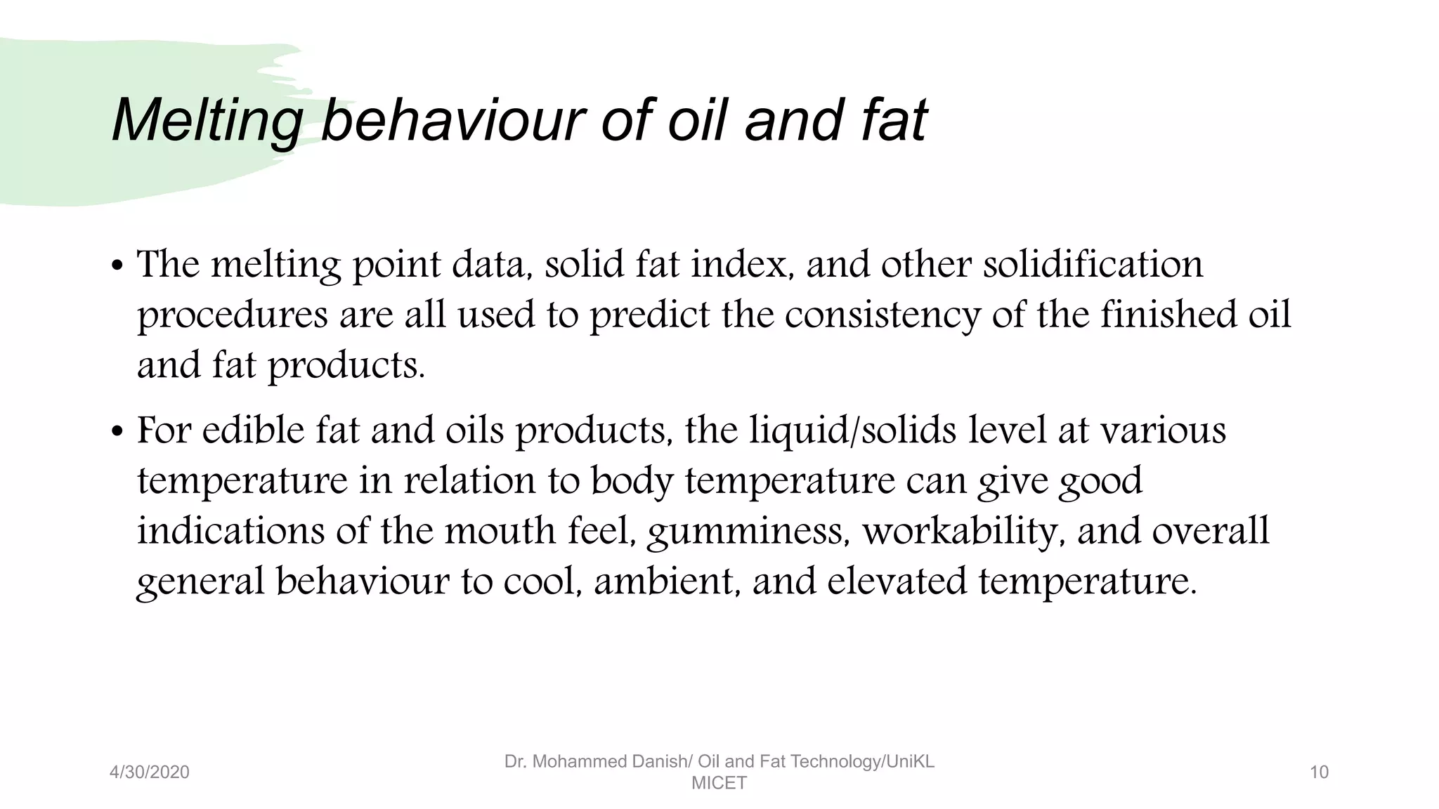 Analysis of oil and Fat(Unit 7) | PPTX