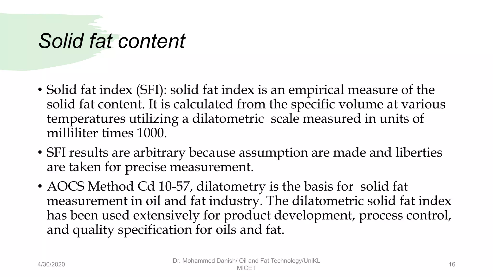 Analysis of oil and Fat(Unit 7) | PPTX