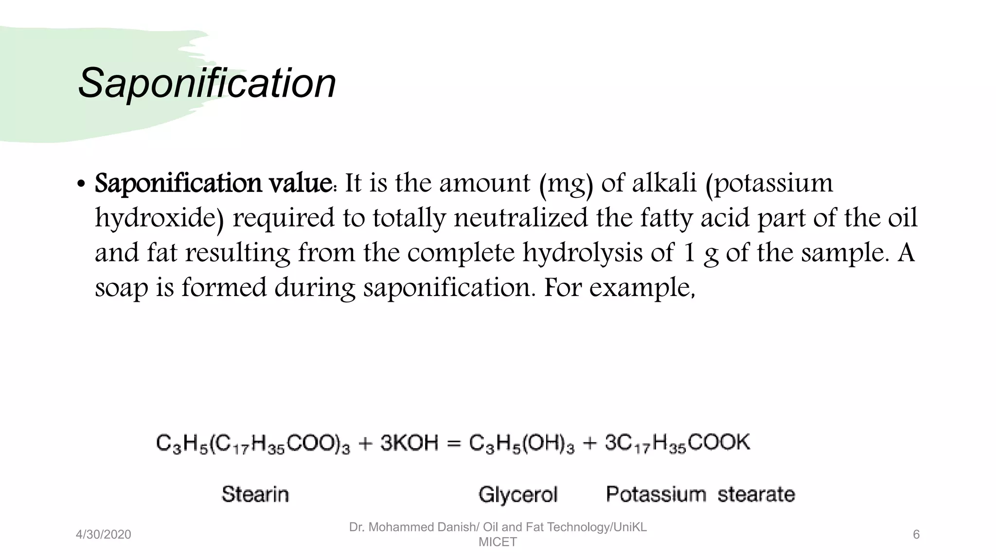 Analysis of oil and Fat(Unit 7) | PPTX