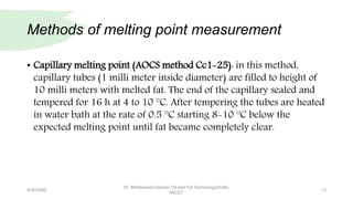 Analysis of oil and Fat(Unit 7) | PPTX