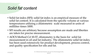 Analysis of oil and Fat(Unit 7) | PPTX