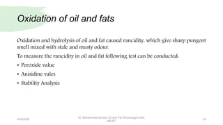 Analysis of oil and Fat(Unit 7) | PPTX