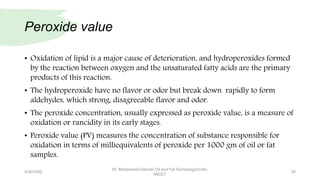 Analysis of oil and Fat(Unit 7) | PPTX