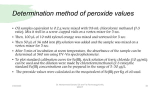 Analysis of oil and Fat(Unit 7) | PPTX