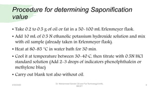 Analysis of oil and Fat(Unit 7) | PPTX