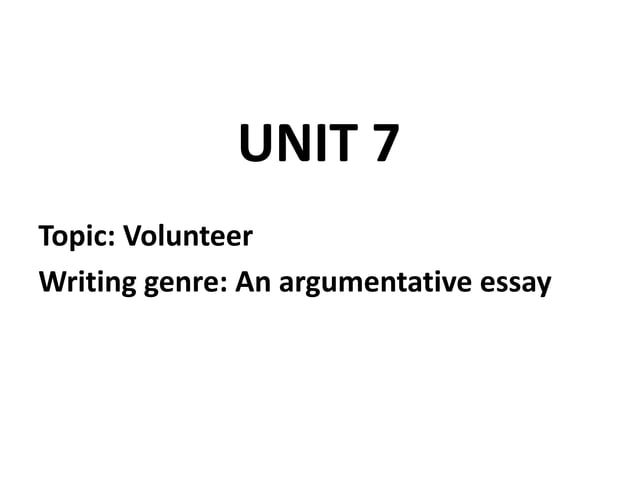Unit 7 | PPT