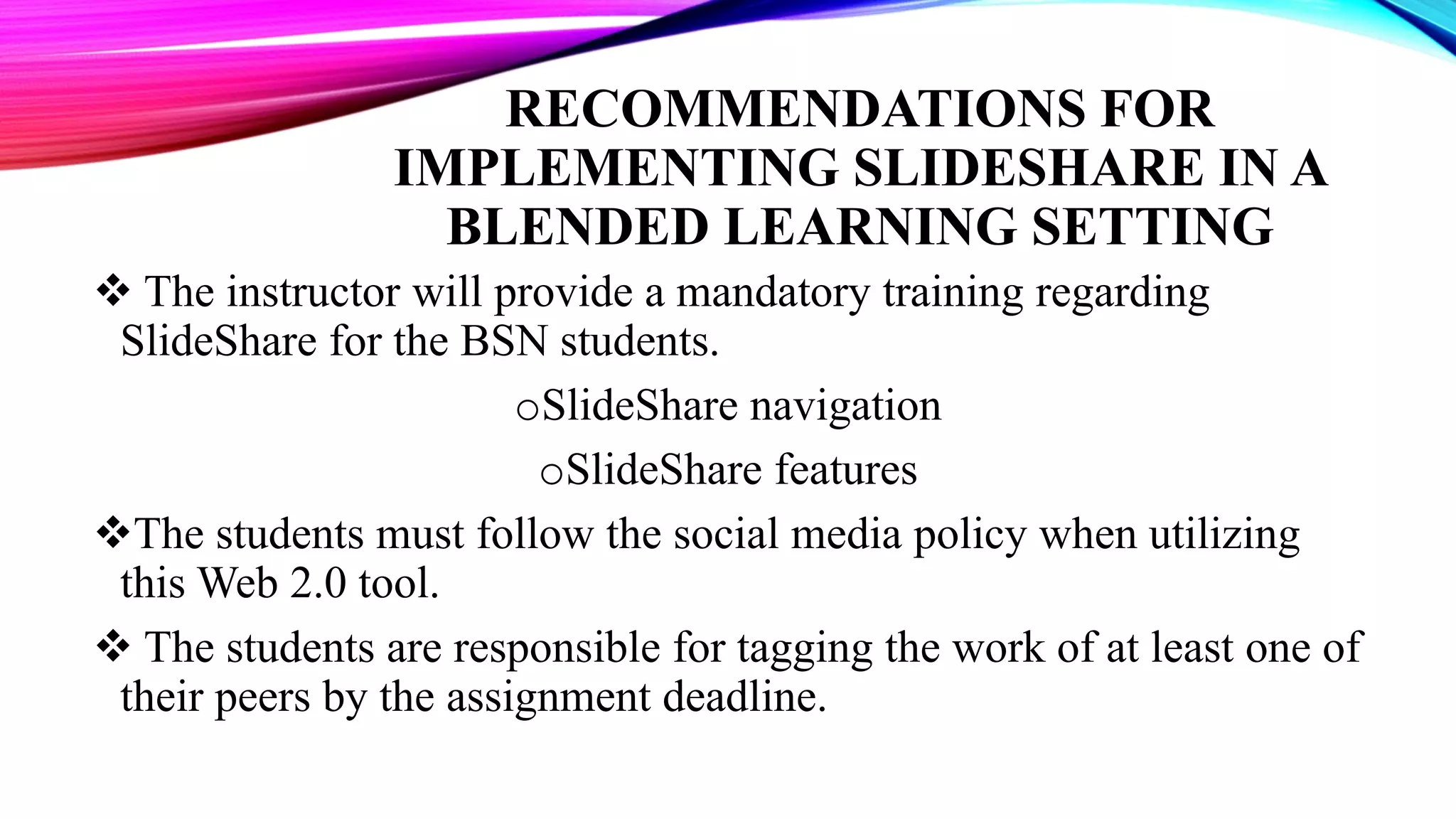 Integrating SlideShare in a Blended Learning Setting | PPT