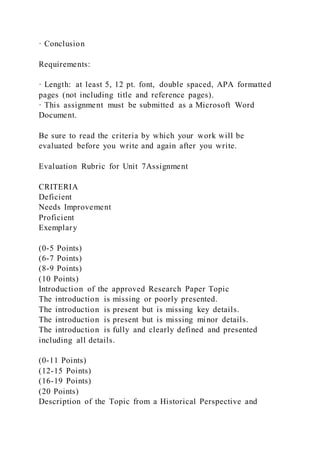 Unit 7 assignment research paper crj101 – introduction to crim | DOCX