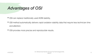 Instrumental method of analysis Oil and Fat(Unit 7 b) | PPT