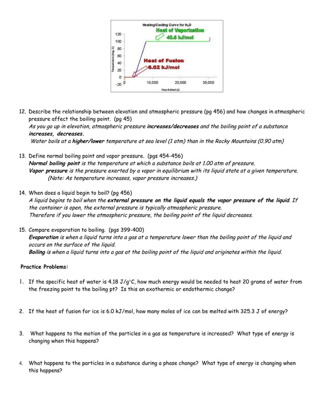 Unit 7b phase changes and energy changes | DOC | Chemistry | Science