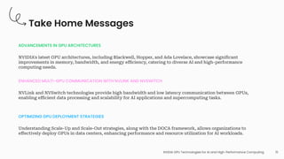 NVIDIA GPU Technologies for AI and High-Performance Computing | PDF