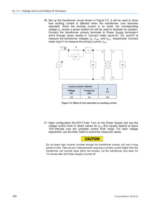 Power Circuits and Transforers-Unit 7 Labvolt Student Manual | PDF