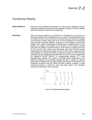 Power Circuits and Transforers-Unit 7 Labvolt Student Manual | PDF