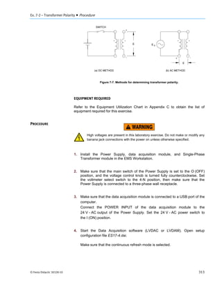 Power Circuits and Transforers-Unit 7 Labvolt Student Manual | PDF