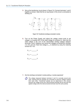 Power Circuits and Transforers-Unit 7 Labvolt Student Manual | PDF