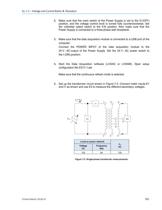 Power Circuits and Transforers-Unit 7 Labvolt Student Manual | PDF
