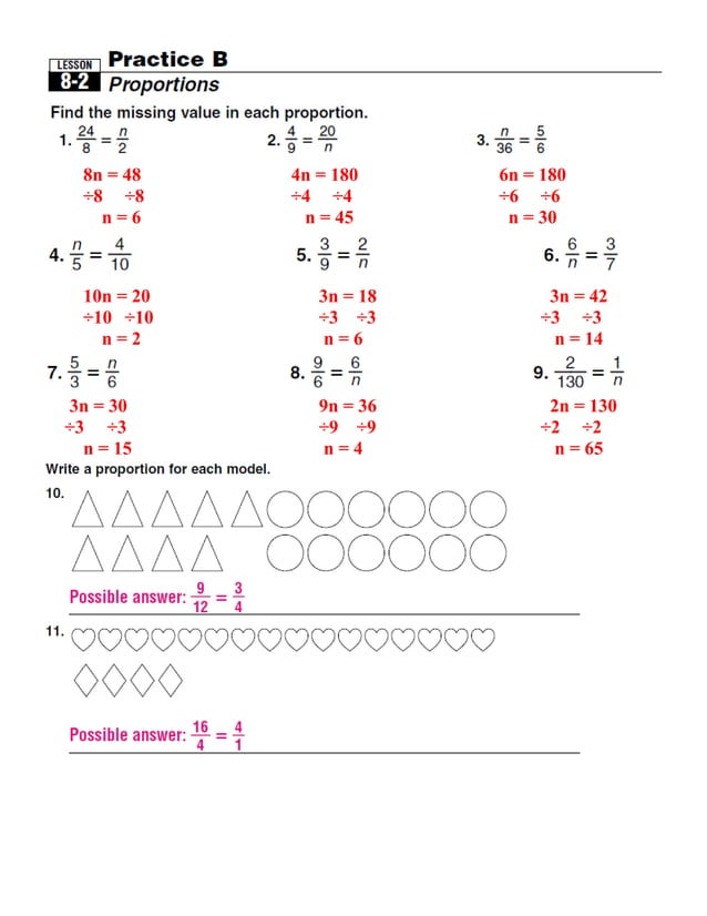 Unit 7 lesson 6 proportions | PDF