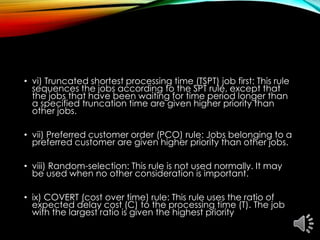 Unit 7 production scheduling | PPTX