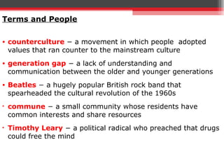 Unit 7 section 2 lesson 1 the counterculture | PPT
