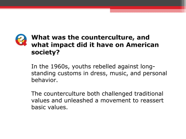 Unit 7 section 2 lesson 1 the counterculture | PPT | Classic Rock ...