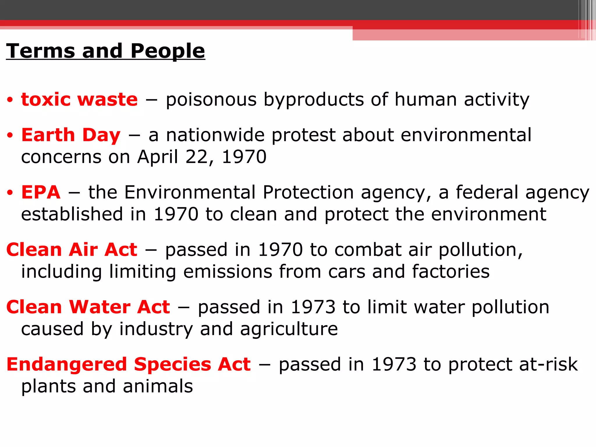 Unit 7 section 2 lesson 4 the environmental movement | PPT