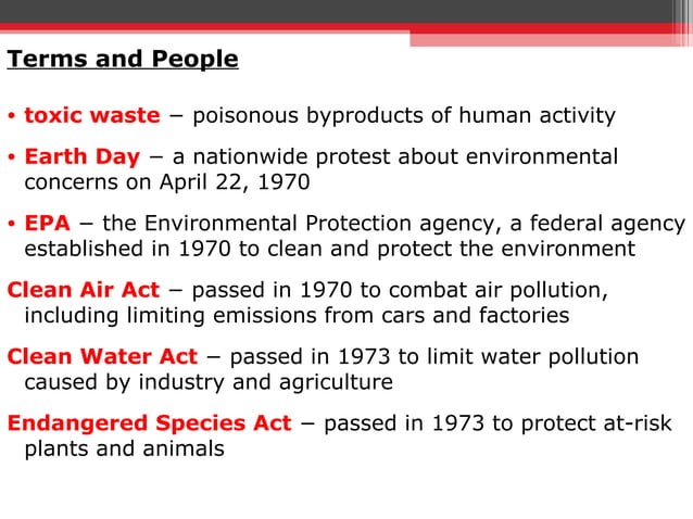 Unit 7 section 2 lesson 4 the environmental movement | PPT