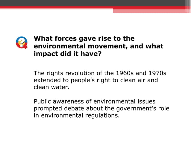 Unit 7 section 2 lesson 4 the environmental movement | PPT