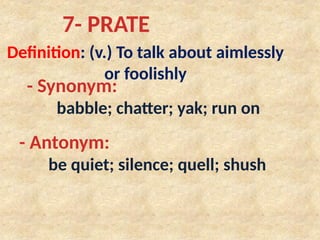 Unit 7 Set A vocabulary workbook grade 11 | PPTX