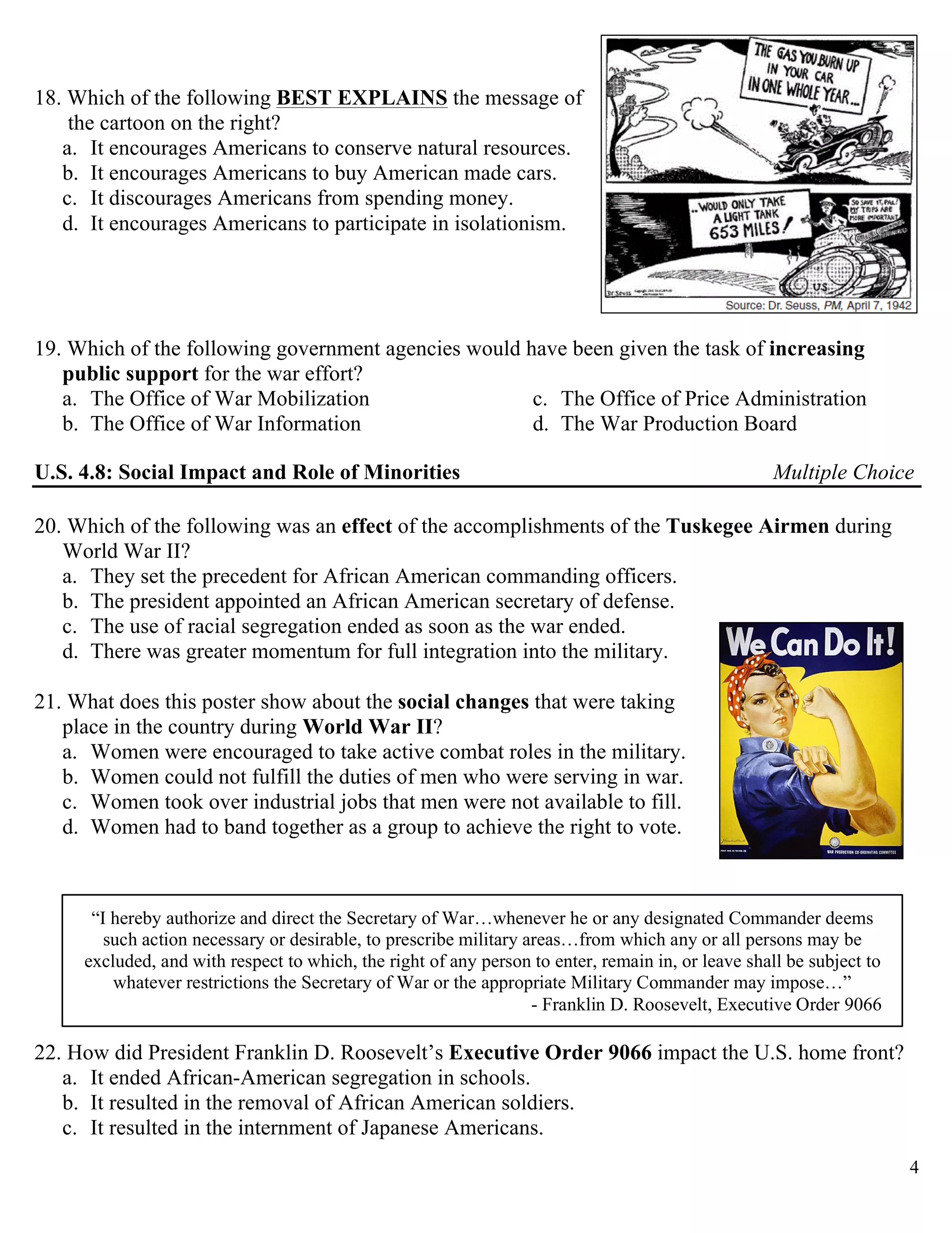 Unit 7: World War II [Assessment] | PDF