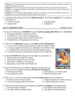 Unit 7: World War II [Assessment] | PDF