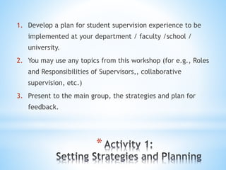 Unit 7 : Training Others in Student Supervision | PPT