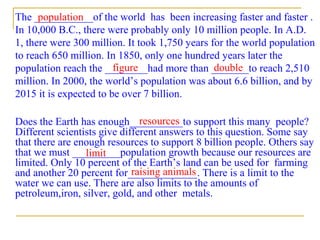 Unit 7 world population | PPT