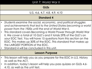 Unit 7: World War II [PowerPoint: Part 1] | PPTX