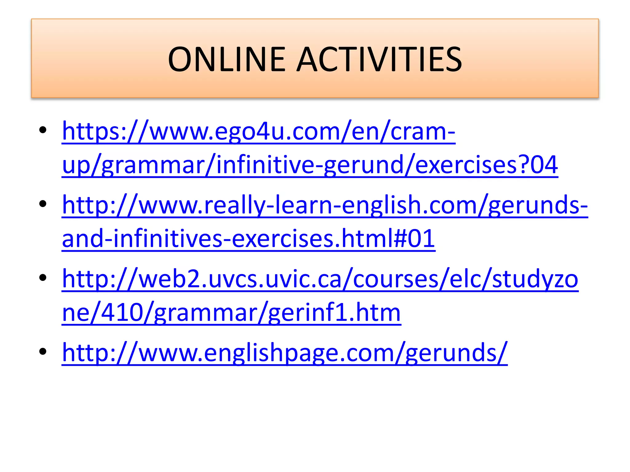 WISH & GERUNDS AND INFINITIVES | PPTX