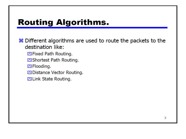 Routing Algorithm | PPTX