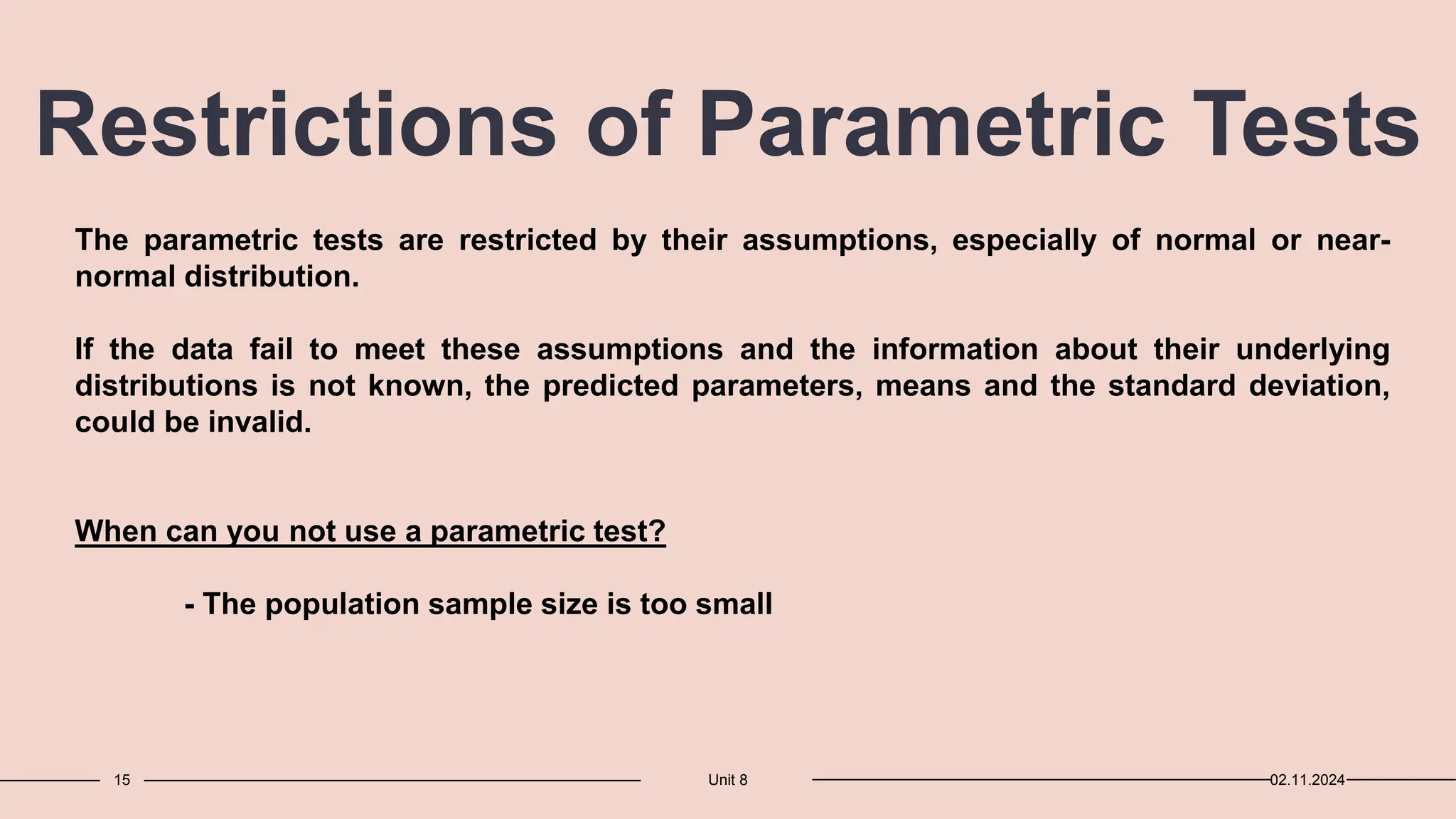 Unit 8 - Parametric Tests, Research and Statistics | PPTX