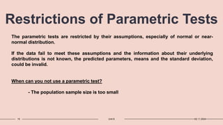 Unit 8 - Parametric Tests, Research and Statistics | PPT