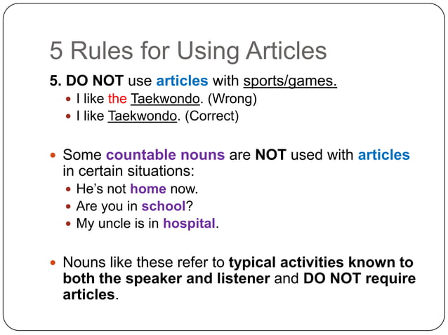 Unit 8: Articles | PPTX