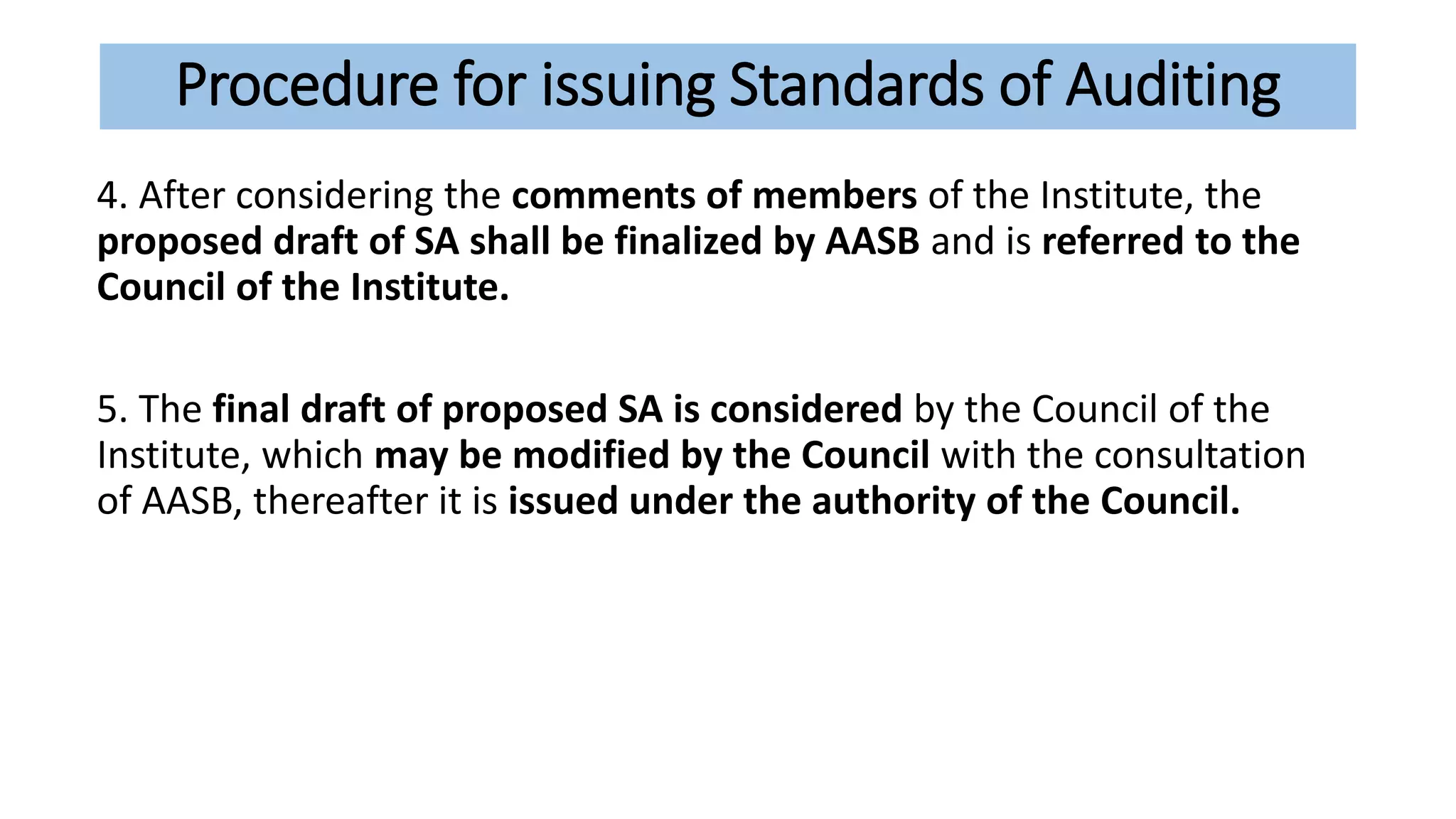 PPA - Unit 8 - Auditing Standards and Procedures | PPT