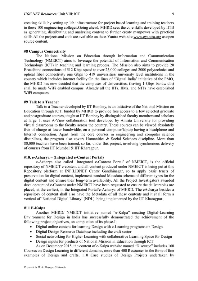 Unit 8 - ICT NET Materials (UGC NET Paper I).pdf | Internet | Computing